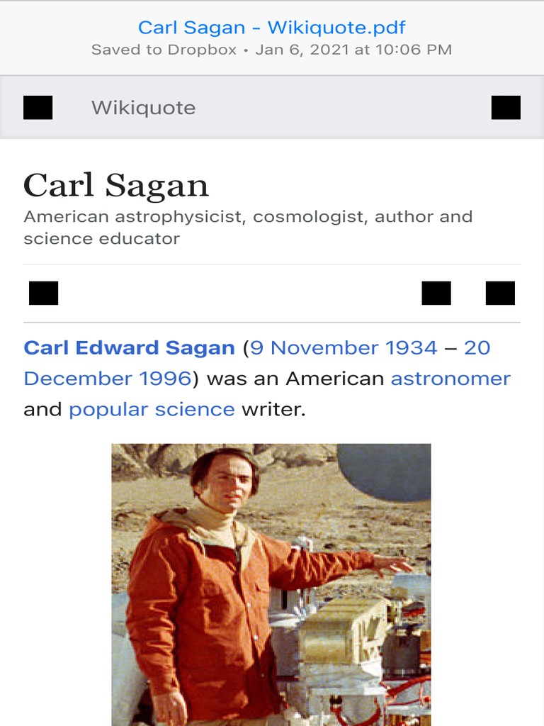 Carl Sagan - Wikiquote | PDF | Atmosphere Of Earth | Greenhouse Effect