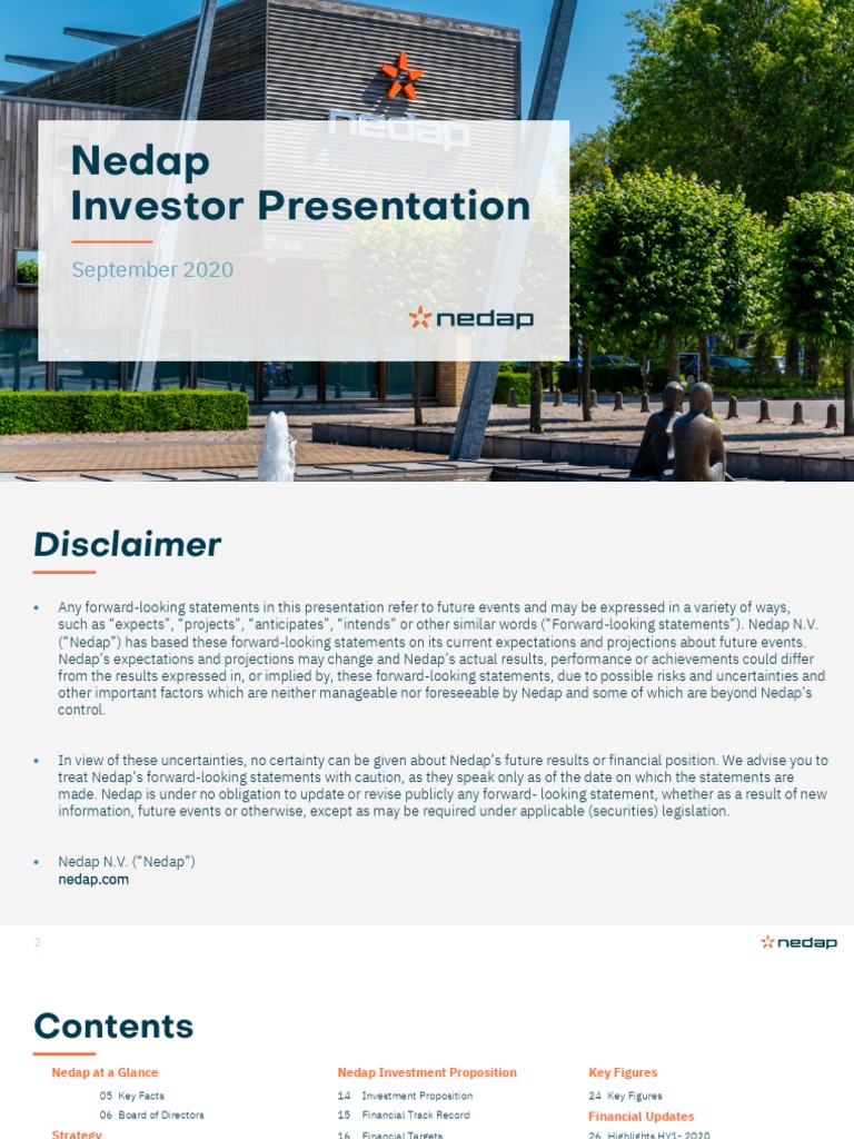 Nedap IR Presentation September 2020 PDF | PDF | Equity (Finance ...