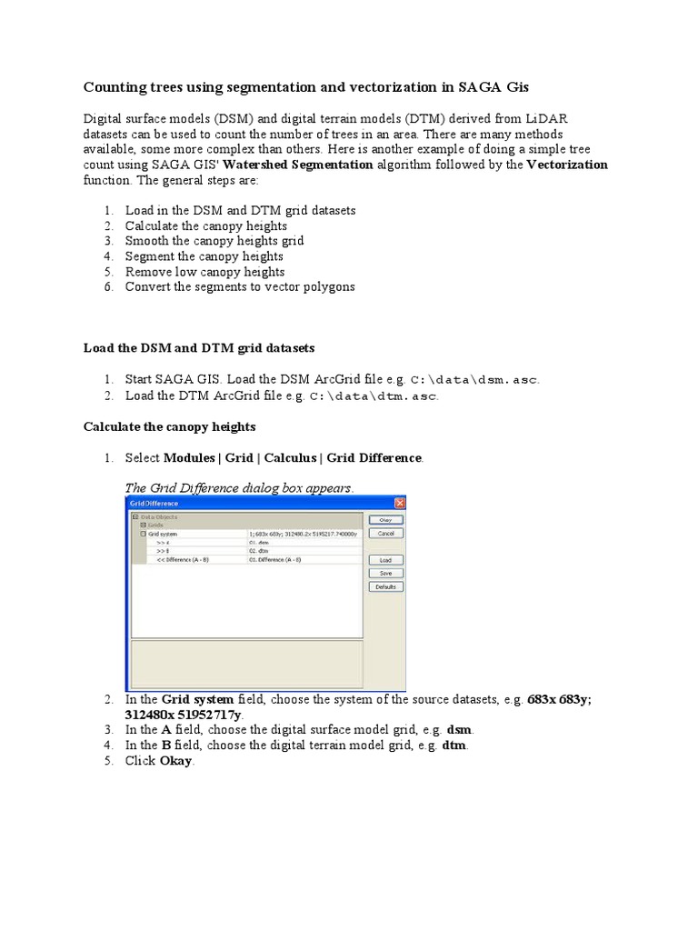 Counting Trees Using Segmentation and Vectorization in SAGA Gis | PDF | Geographic Information ...