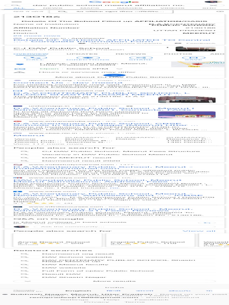 Dav Public School Meerut Affiliation No. - Google Search PDF | PDF ...