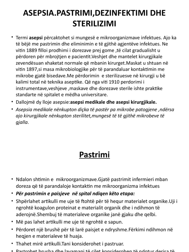 Pastrimi, Dezinfektimi | PDF