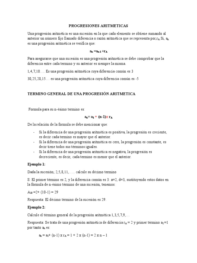Progresiones Aritmeticas | PDF | Interés | Comercio
