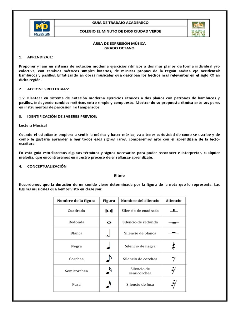 Guía de Lectura Rítmica para Música Andina | PDF | Ritmo | Notación musical