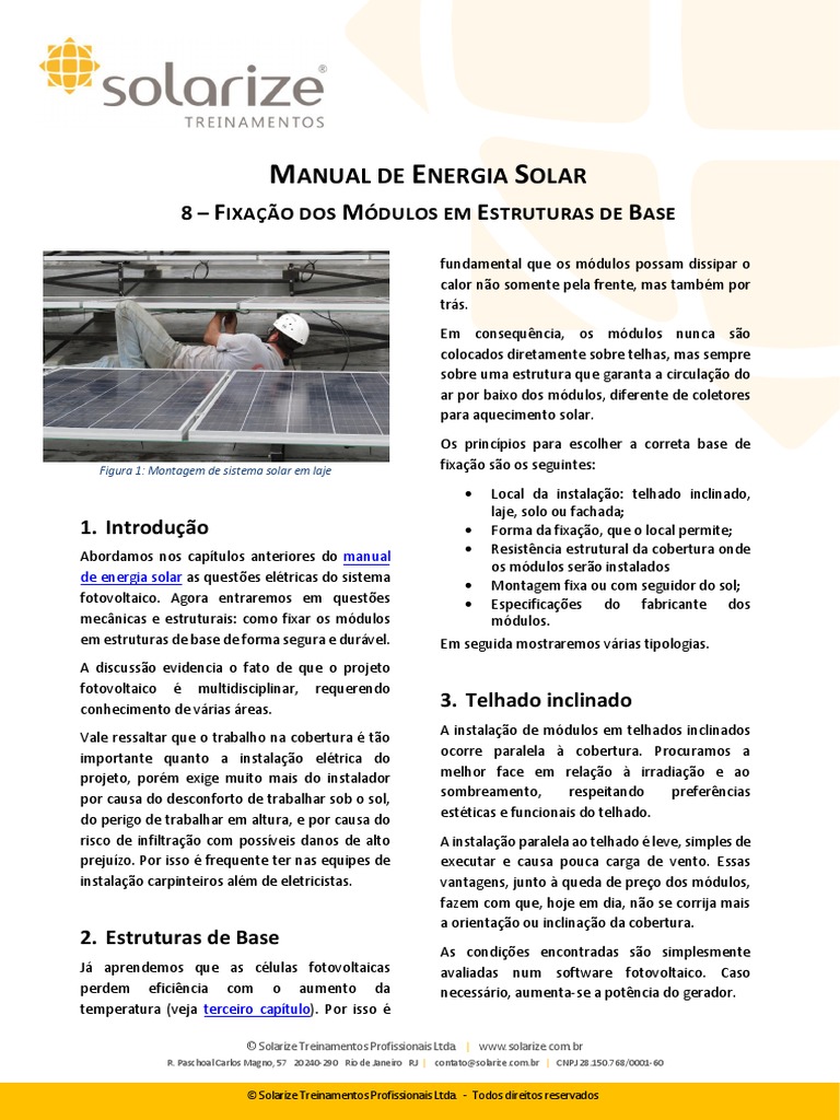 Solarize Manual Energia Solar 8 Fixacao PDF | PDF | Fotovoltaica ...