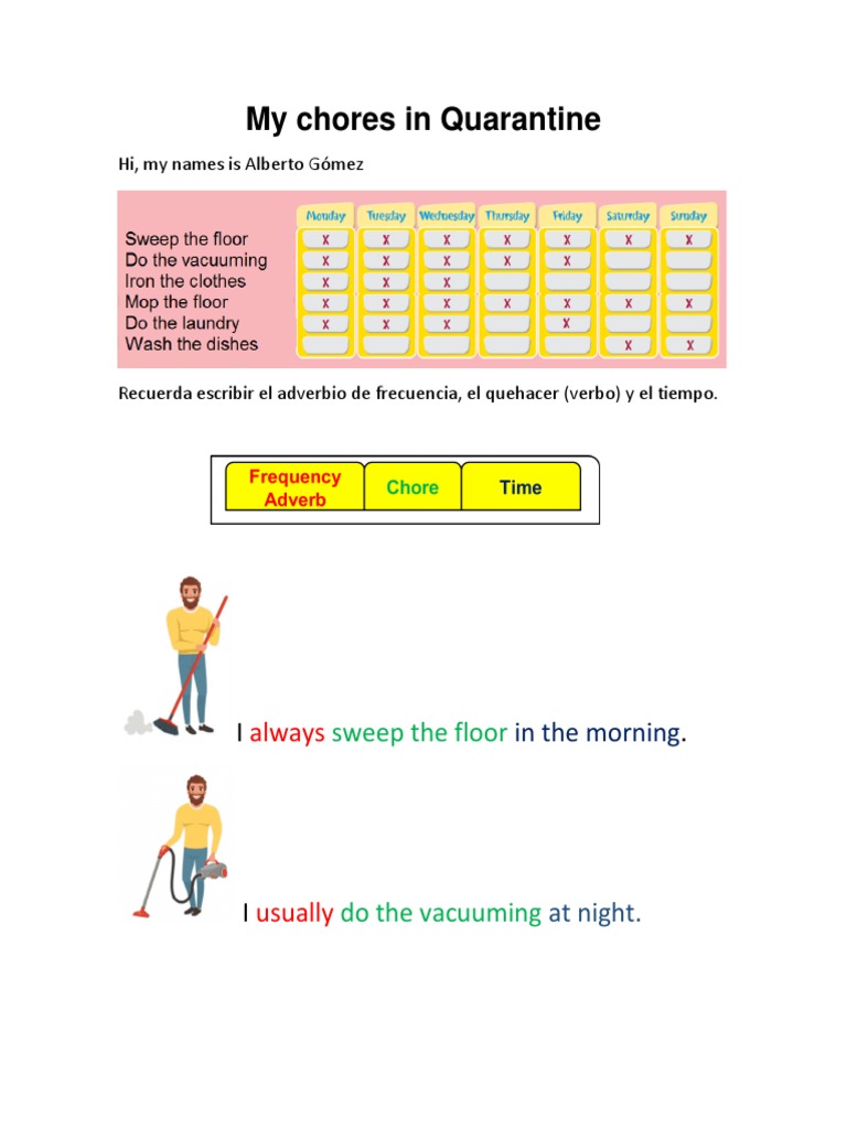 My Chores in Quarantine | PDF | Language Arts & Discipline