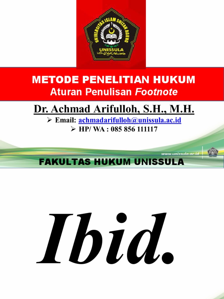Aturan Footnote Penelitian Hukum | PDF | Seni & Disiplin Bahasa