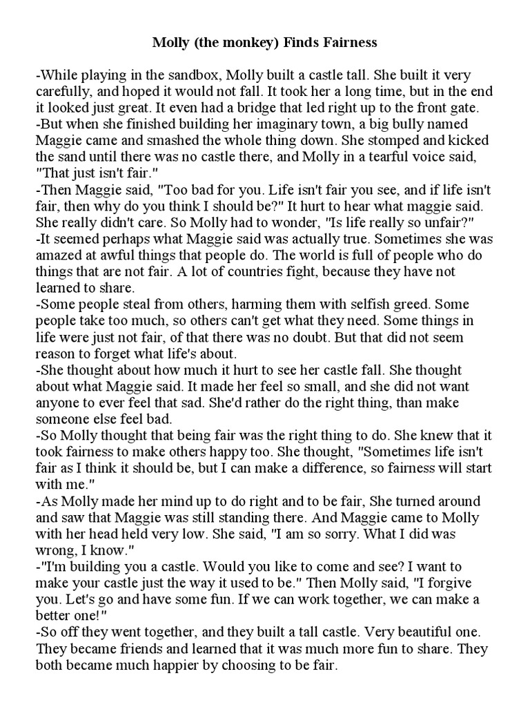 Molly (The Monkey) Finds Fairness | PDF