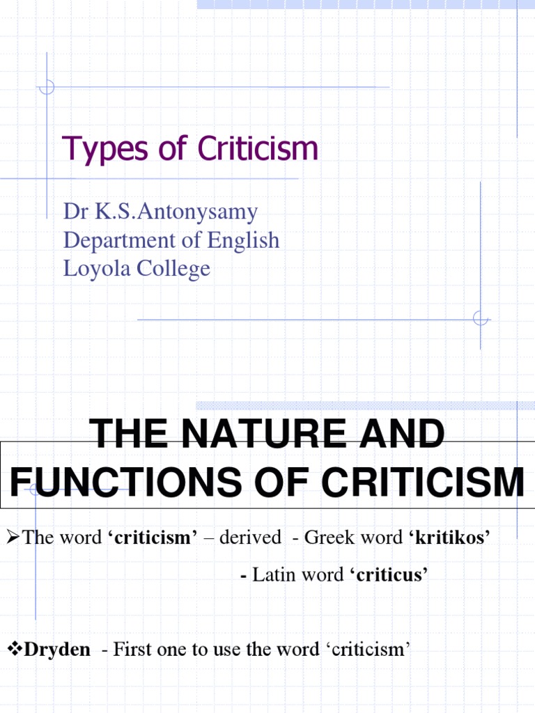 Understanding Types of Criticism | PDF | Poetry | Science