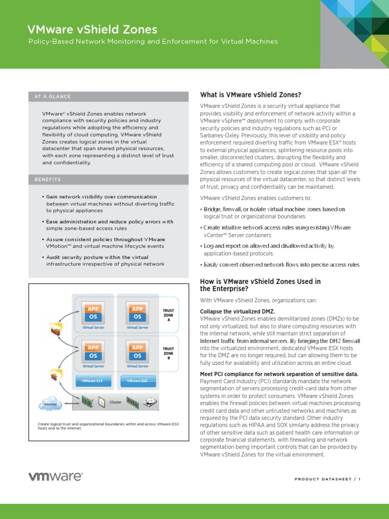 VMware Vshield Zones DS EN | PDF | Computer Network | V Mware