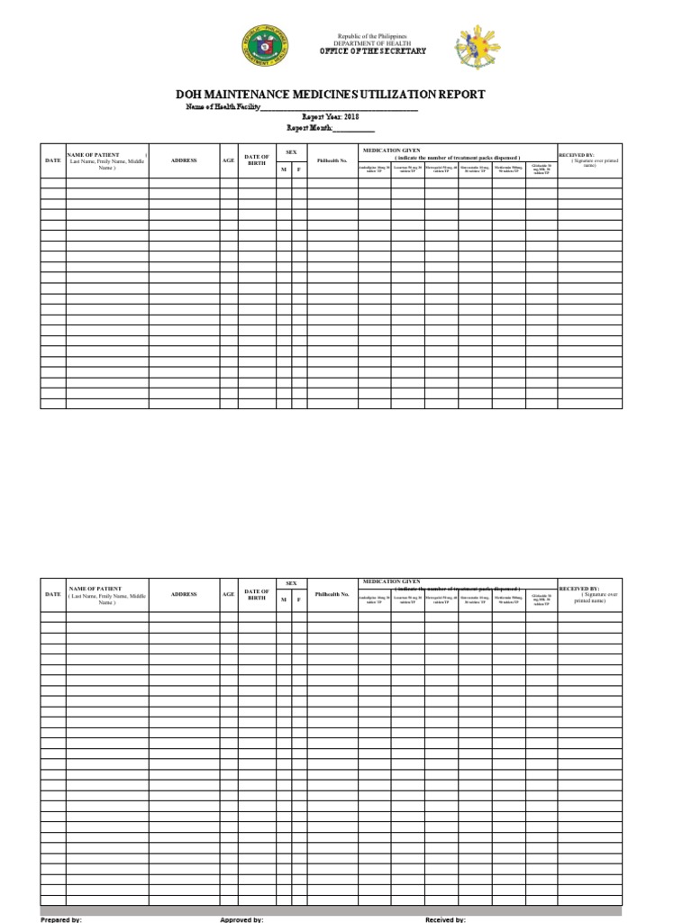 Doh Maintenance Form | PDF | Medicinal Chemistry | Pharmaceutical Sciences