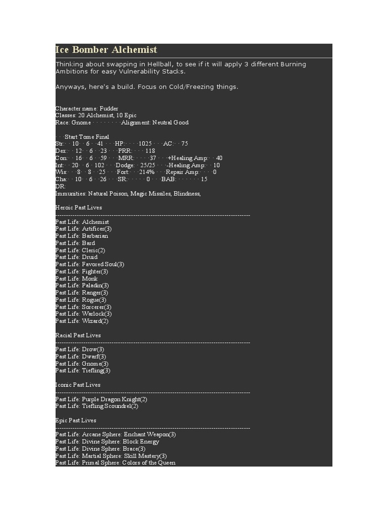 Ice Bomber Alchemist | PDF