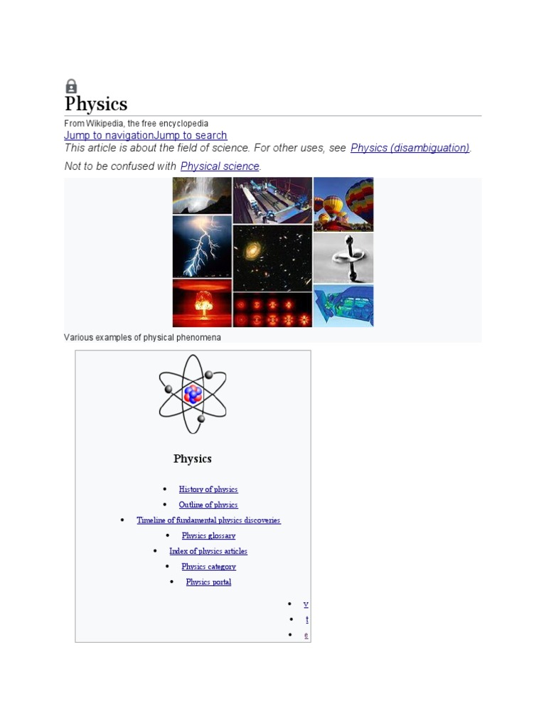 Physics: Jump To Navigation Jump To Search | PDF | Particle Physics ...