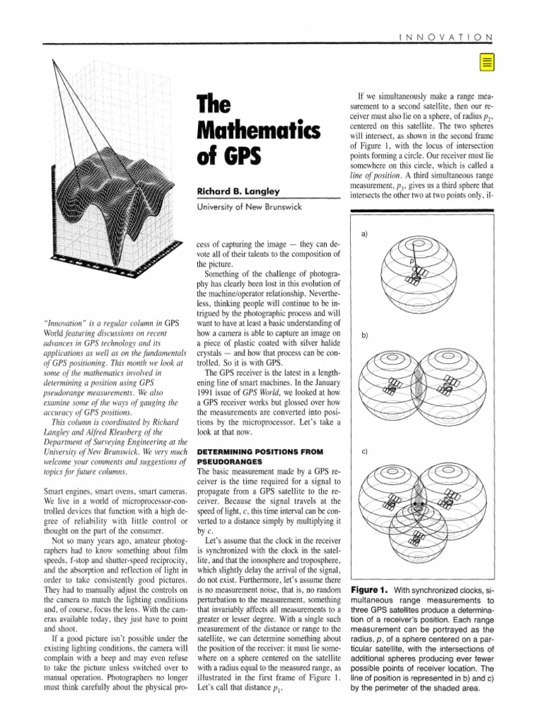 Determining Positions from Pseudoranges: An Explanation of the ...
