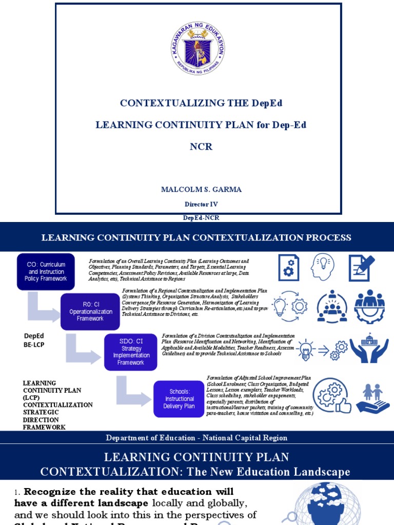 Contextualizing The Deped Learning Continuity Plan For Dep-Ed NCR | PDF ...