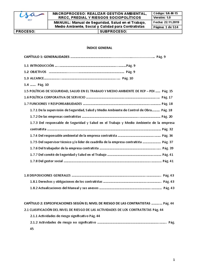 Manual de Gestión Ambiental y SST para Contratistas | PDF | Outsourcing | Residuos