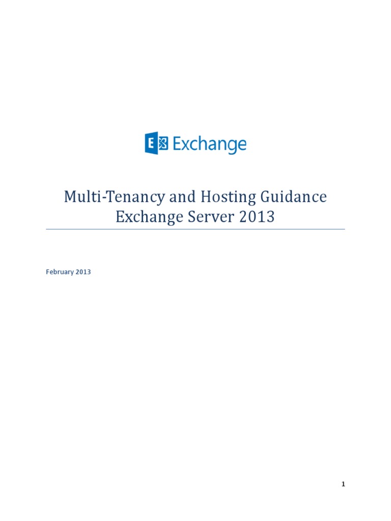 Multi-Tenancy and Hosting Guidance For Exchange Server 2013 | PDF ...