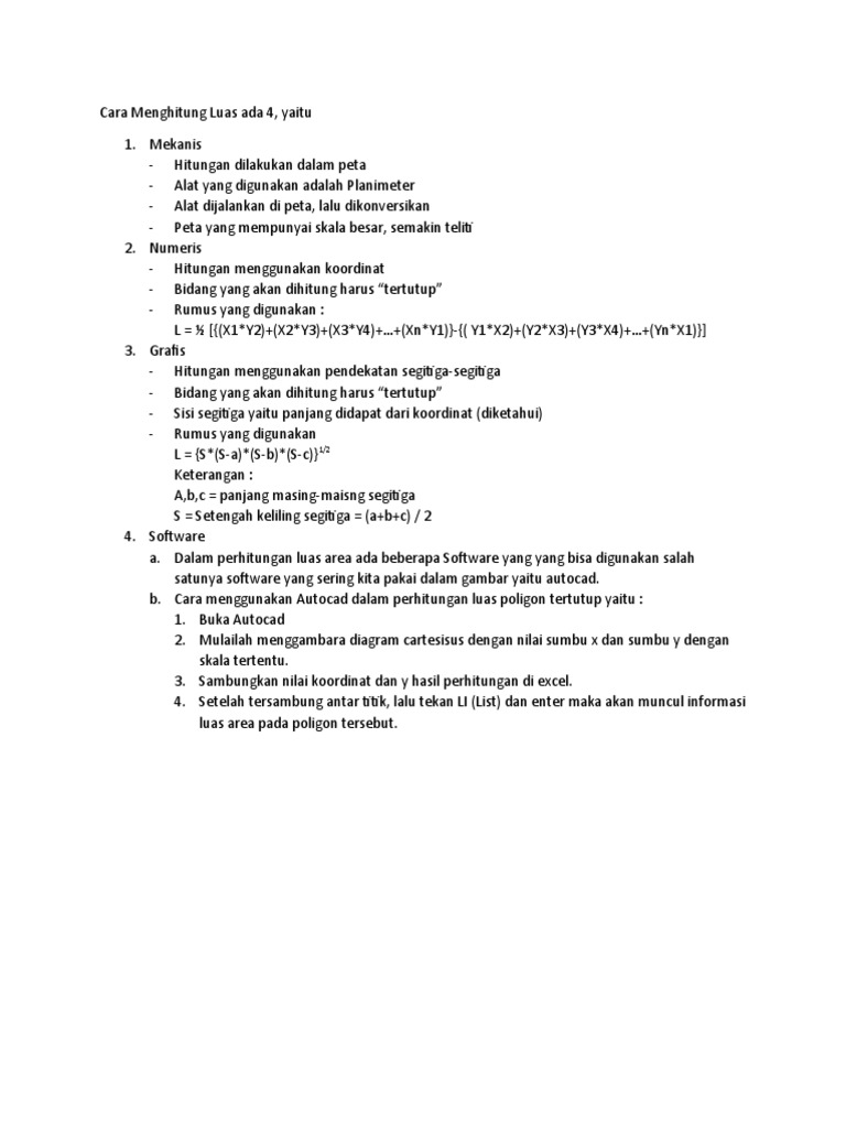 Cara Menghitung Luas Area Pdf