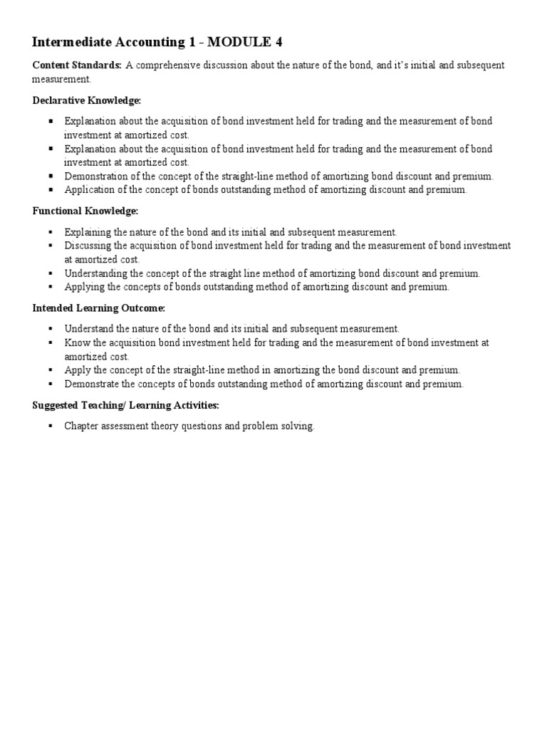 Intermediate Accounting 1 - MODULE 4 | PDF