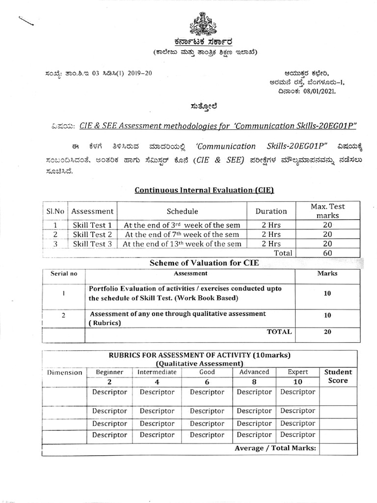 20eg01p Scheme of Evaluation | PDF