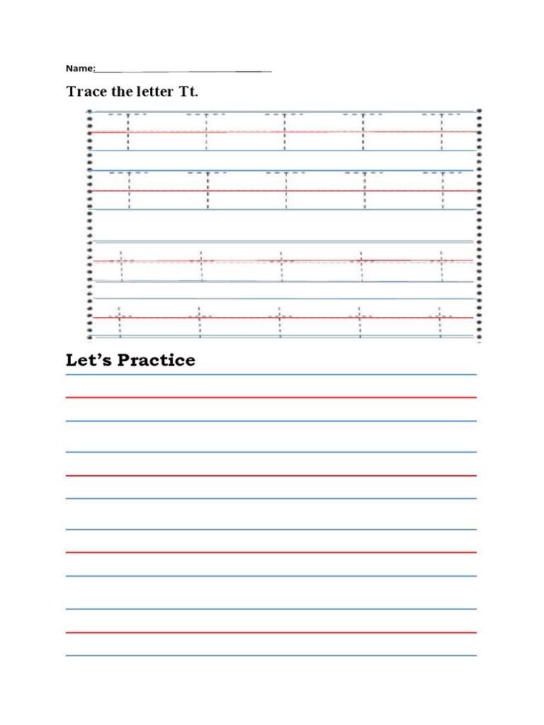 Trace The Letter TT.: Let's Practice | PDF | Language Arts & Discipline