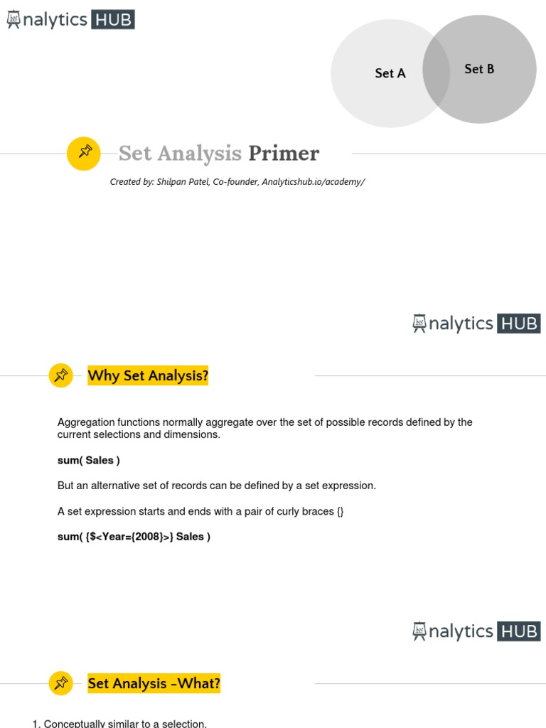 Qlik Set Analysis Primer | PDF | Bracket | Function (Mathematics)