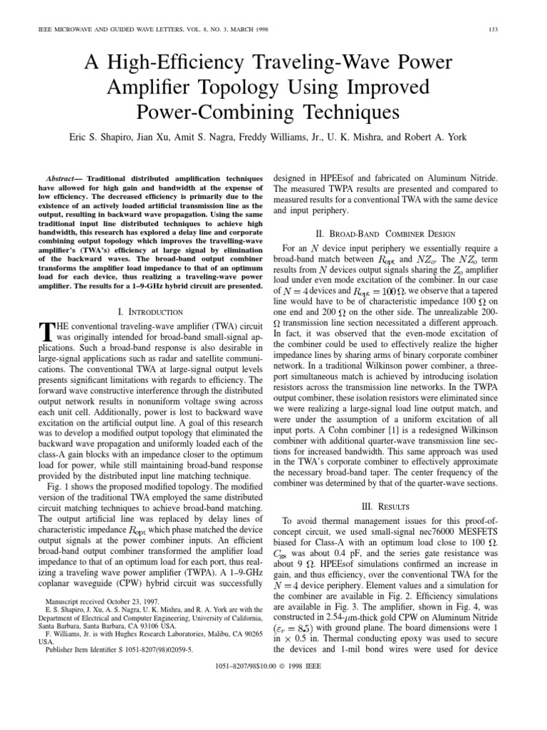 High-Efficiency TWPA Design | PDF | Transmission Line | Amplifier
