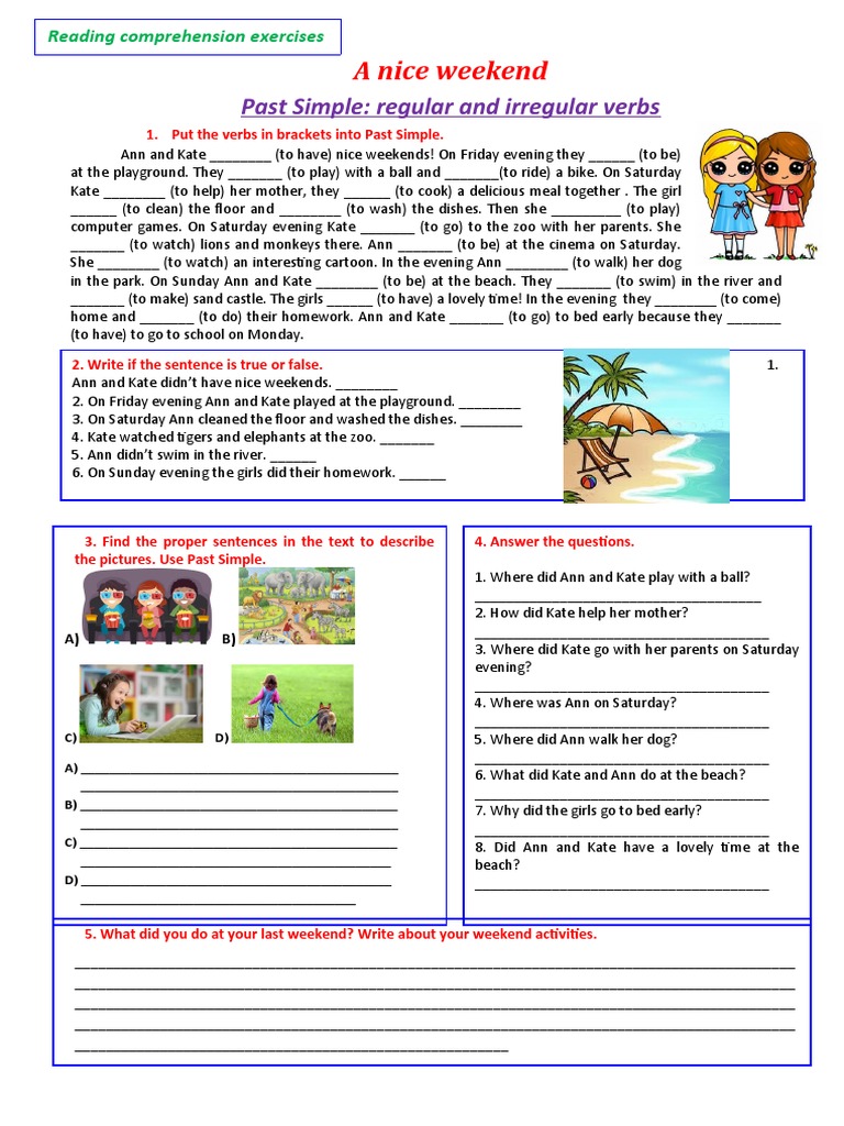 A Nice Weekend: Past Simple: Regular and Irregular Verbs | PDF ...
