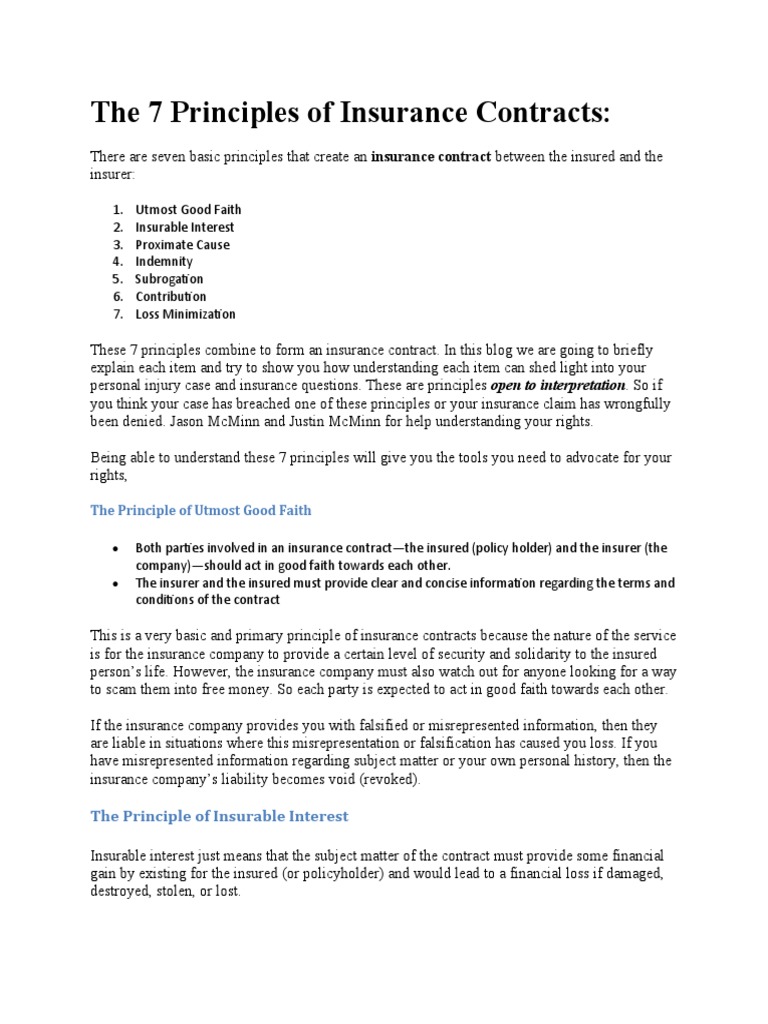 Principles of Insurance | PDF | Indemnity | Insurance