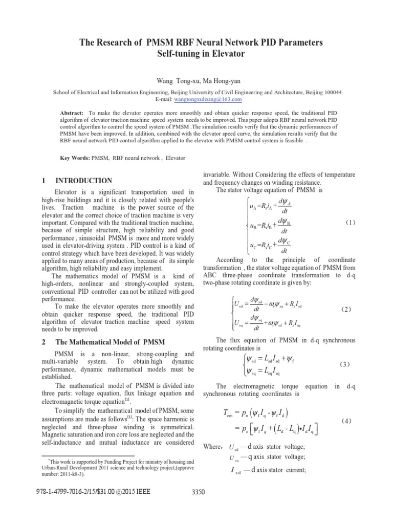 The Research of PMSM RBF Neural Network PID Parameters | PDF | Artificial Neural Network ...