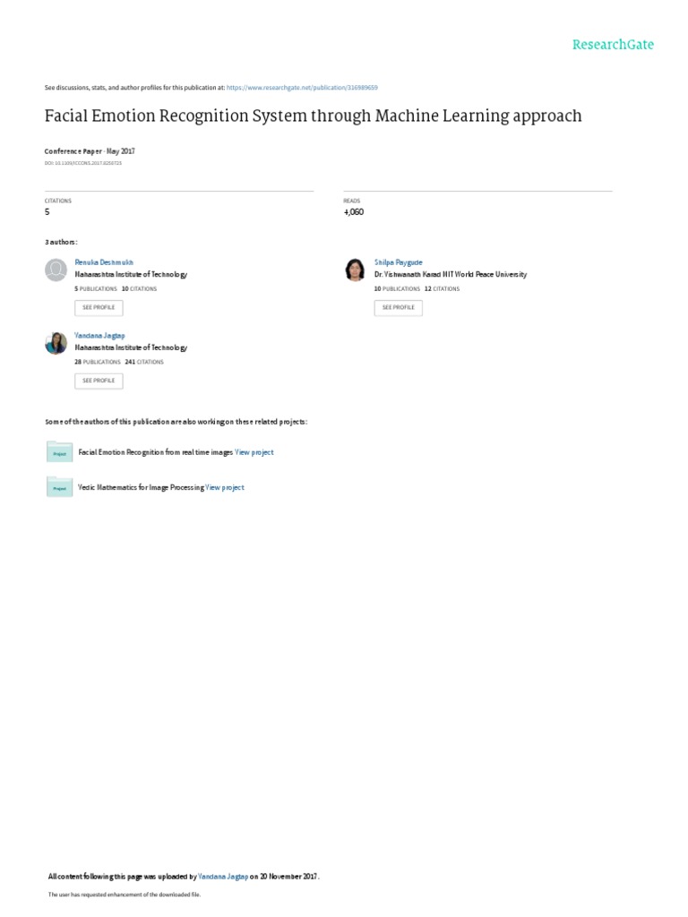 Facial Emotion Recognition System Through Machine Learning Approach ...