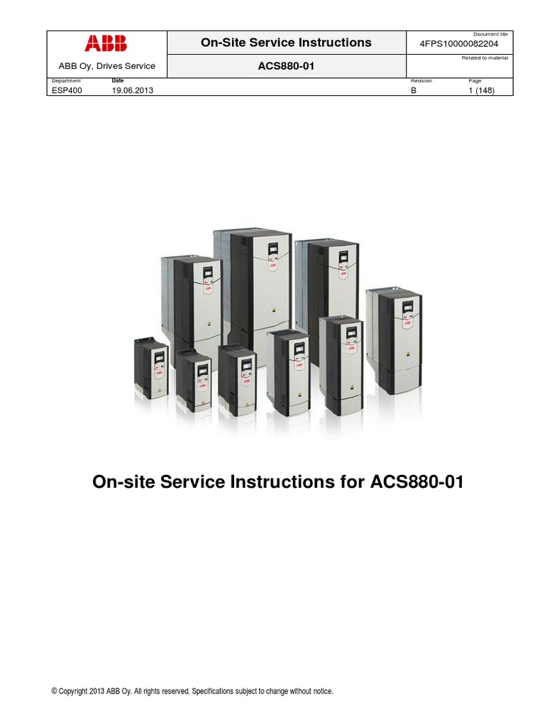 ACS880 On-Site SI Rev B - 3AXD10000086420 - B | PDF | Electrostatic ...
