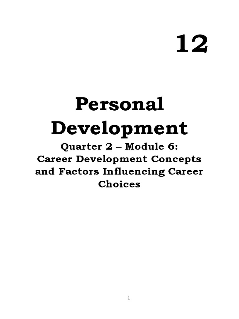 Corrected File - Module 6-Quarter 2-CareerDevelopmentConcepts-Personal ...
