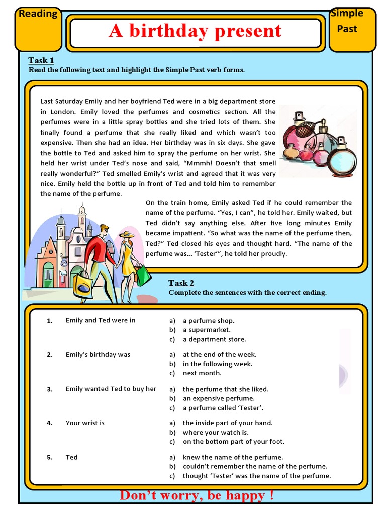 A Birthday Present: Don't Worry, Be Happy | PDF | Language Arts ...