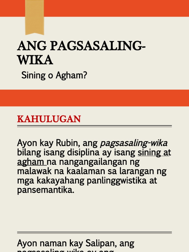 Ang Pagsasaling-Wika | PDF