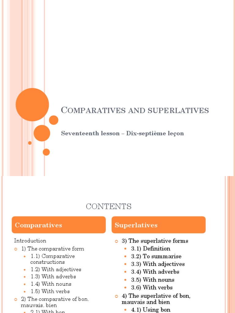 Comparative and Superlatives Lessons PDF | PDF | Adjective | Adverb