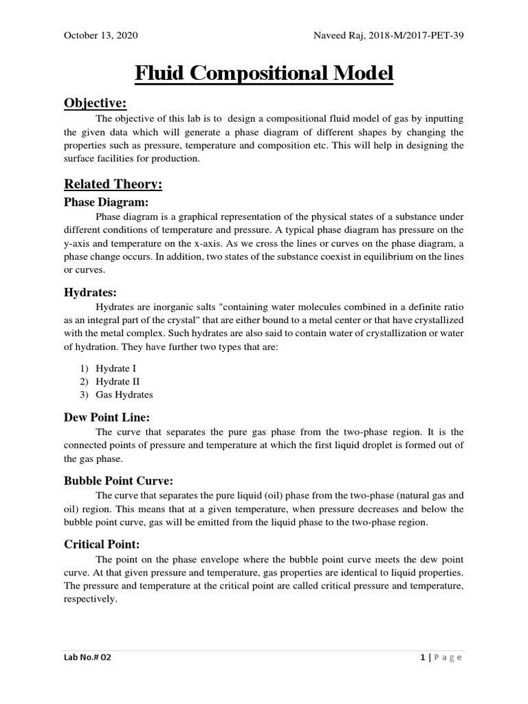 Fluid Compositional Model | PDF | Phase (Matter) | Phase Diagram