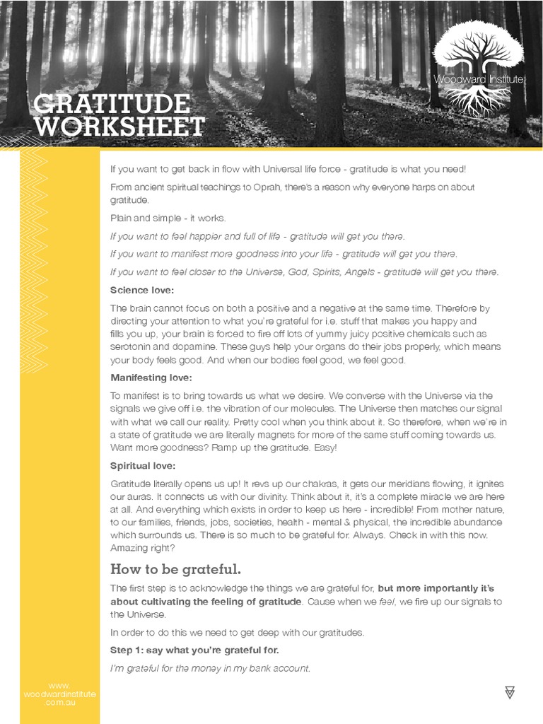Gratitude Worksheet: How To Be Grateful | PDF | Gratitude | Religious ...