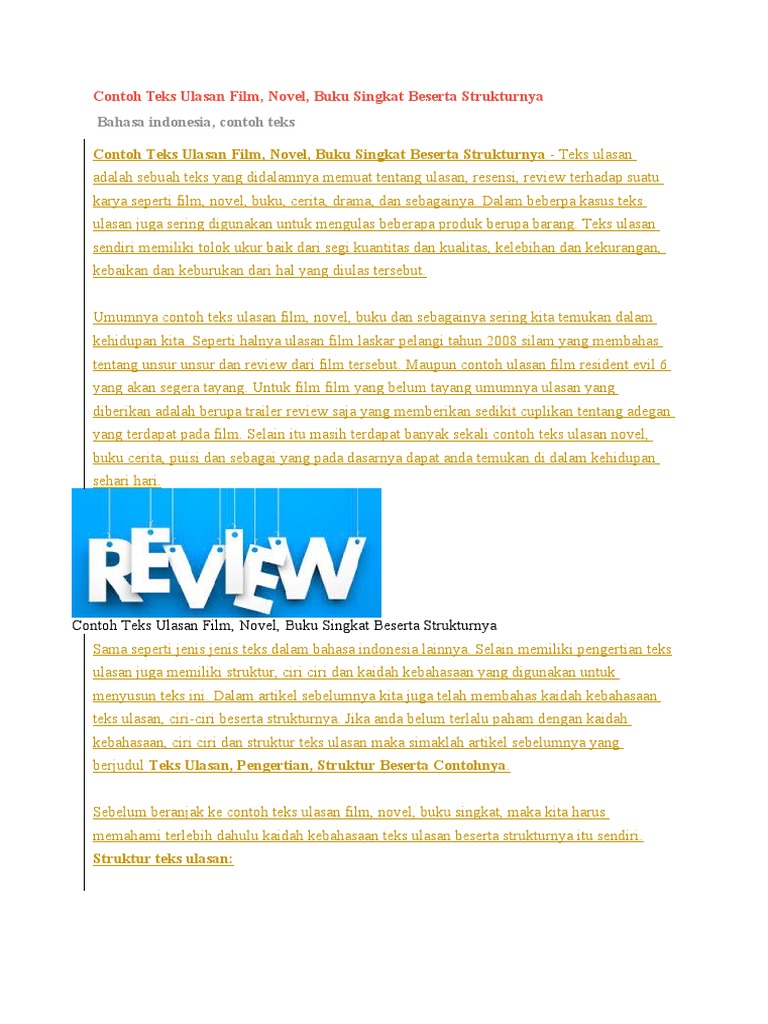 Contoh Teks Ulasan Film | PDF