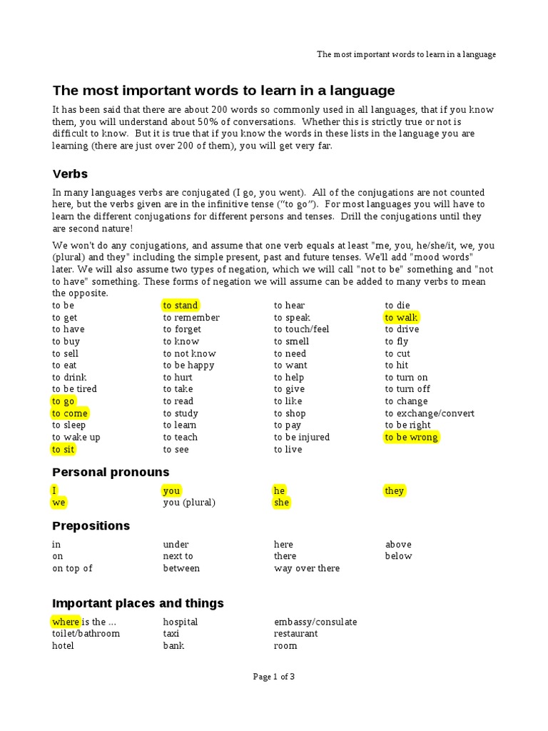 Top 200 Words | PDF | Grammatical Conjugation | Grammatical Tense