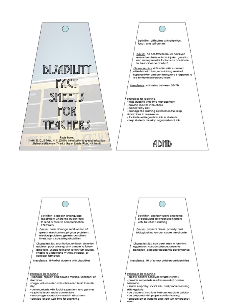 Disability Fact Sheets | PDF | Attention Deficit Hyperactivity Disorder ...