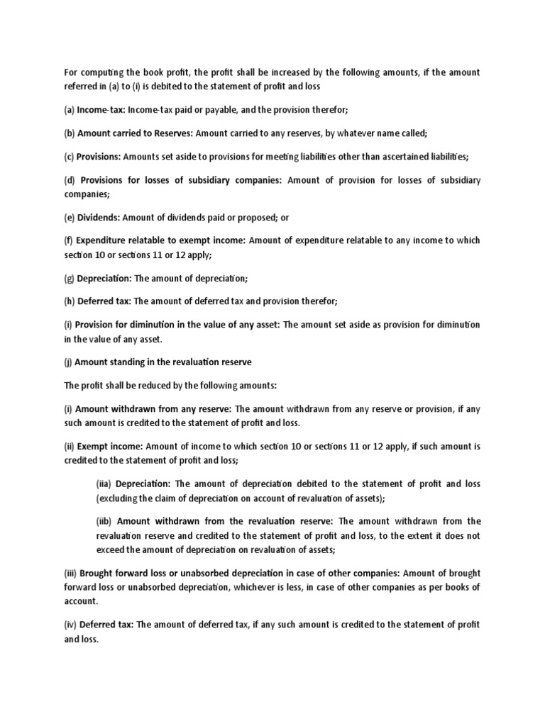 Calculation of Book Profit | PDF