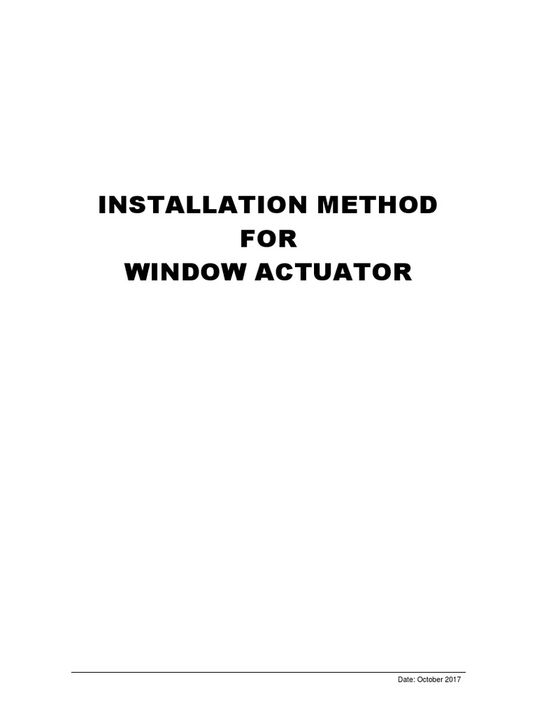 NEW TEMPLATE-Method Statement - Window Actuator | PDF | Electrical ...