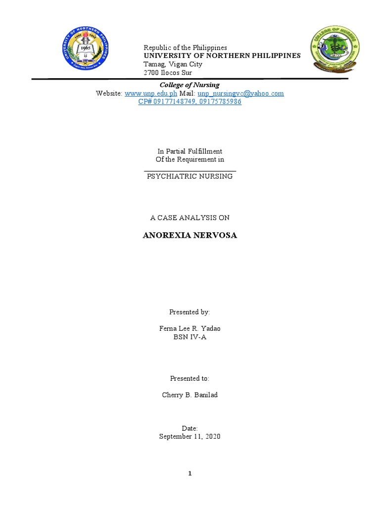 Ferna-Case Analysis | PDF | Anorexia Nervosa | Eating Disorder