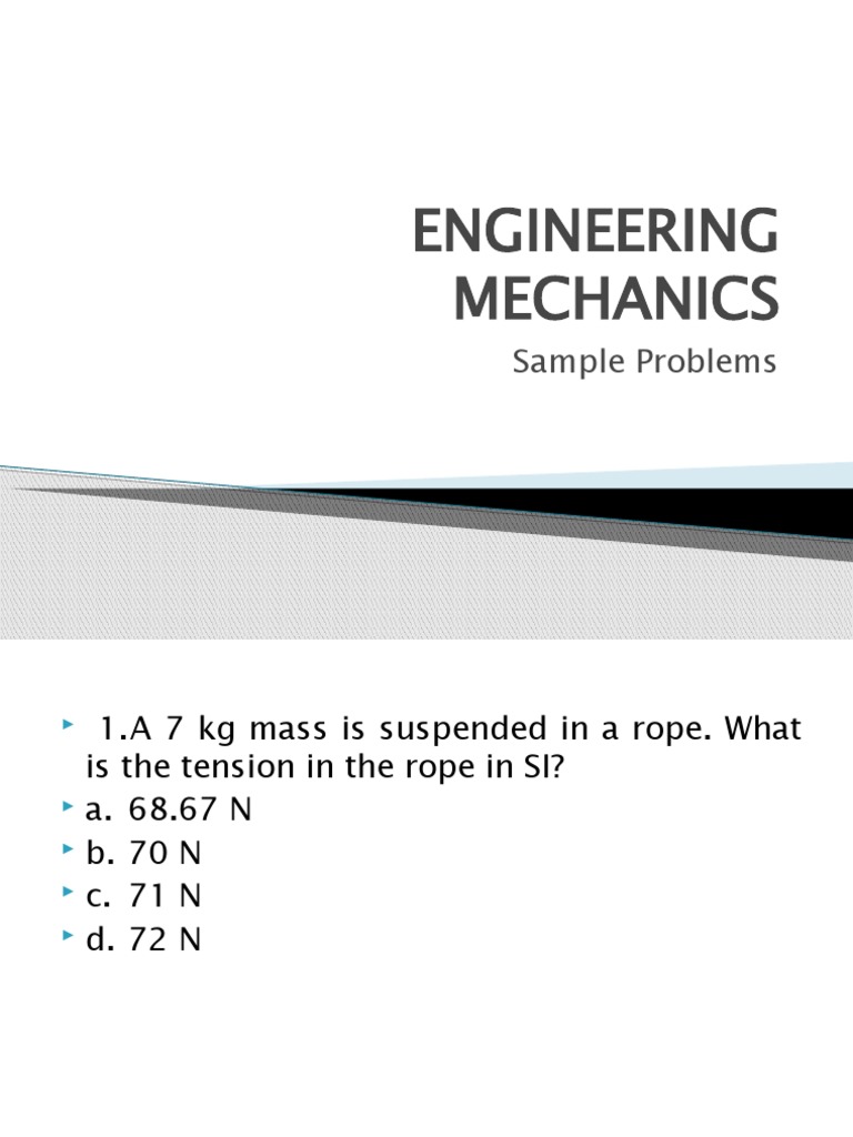 A - Engineering Mechanics - SP | PDF | Weight | Kilogram