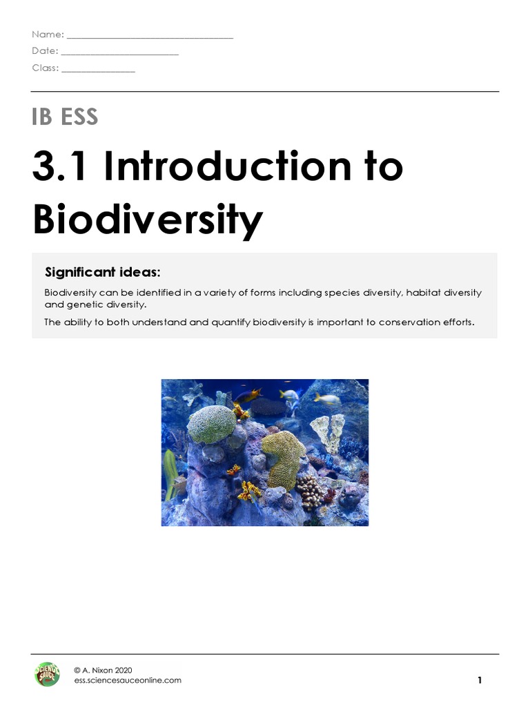 Introduction to Biodiversity Concepts | PDF | Biodiversity | Species
