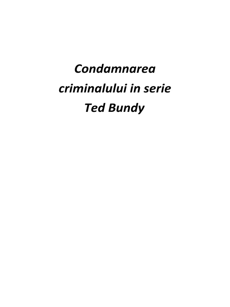 Proiect Drept Ted Bundy | PDF