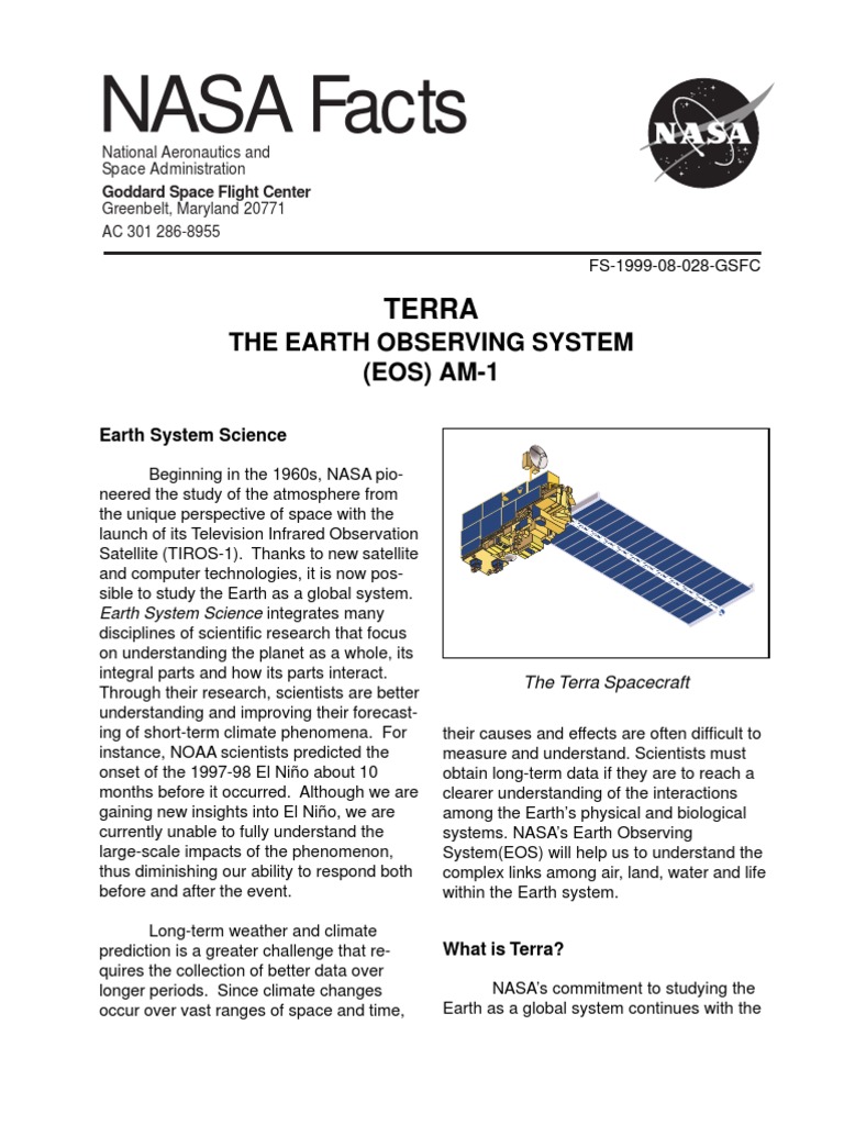 NASA Facts Terra The Earth Observing System (EOS) AM-1 | PDF | Earth | Nasa