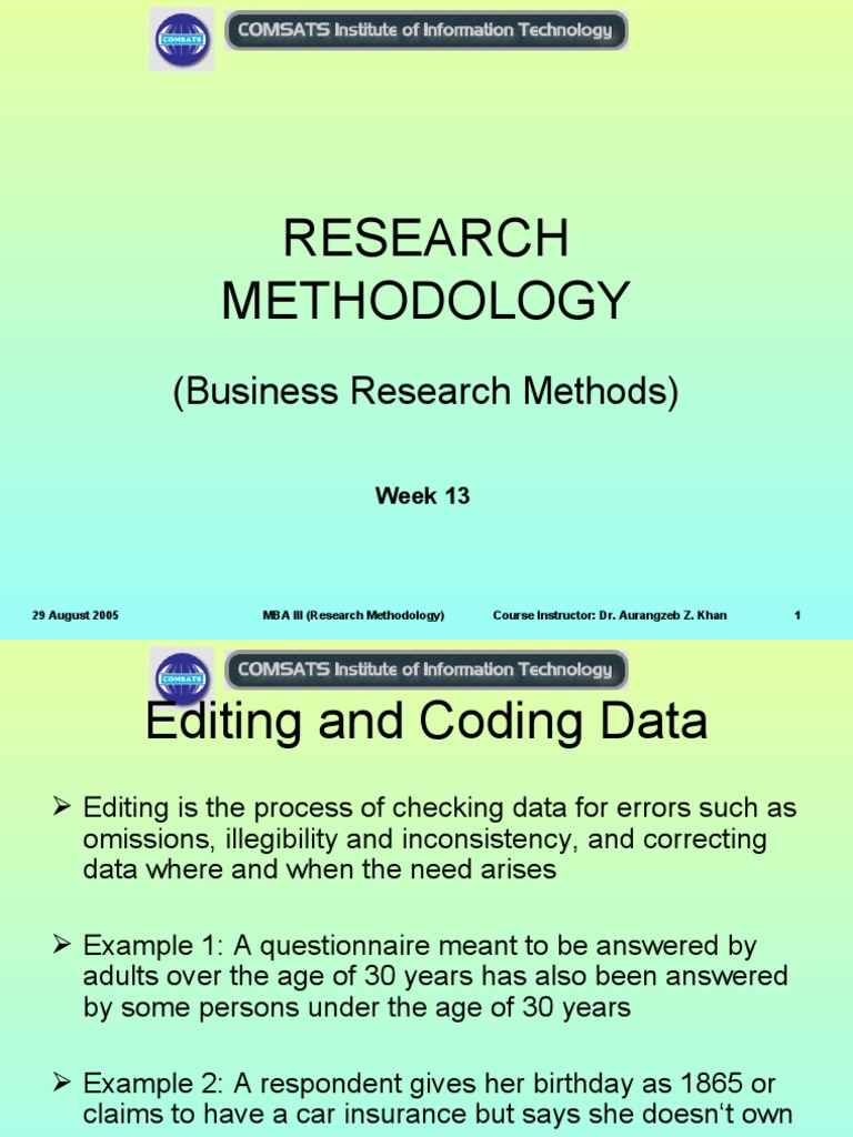 ResearchMethodology Week13 | Download Free PDF | Editing | Data