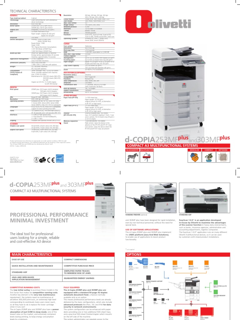 D-Copia 253 MF Plus - 303 MF Plus 8765 | PDF | Fax | Usb
