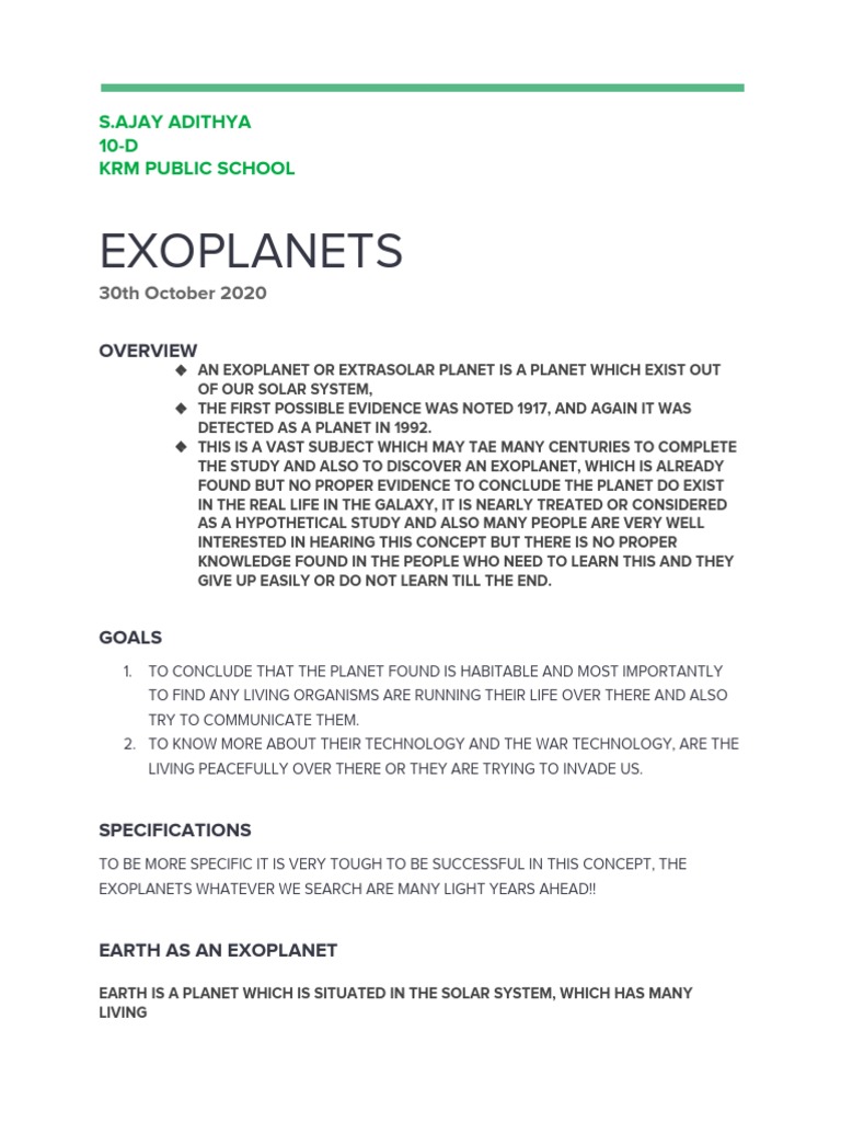 Exoplanet Research | PDF | Exoplanet | Planetary Habitability